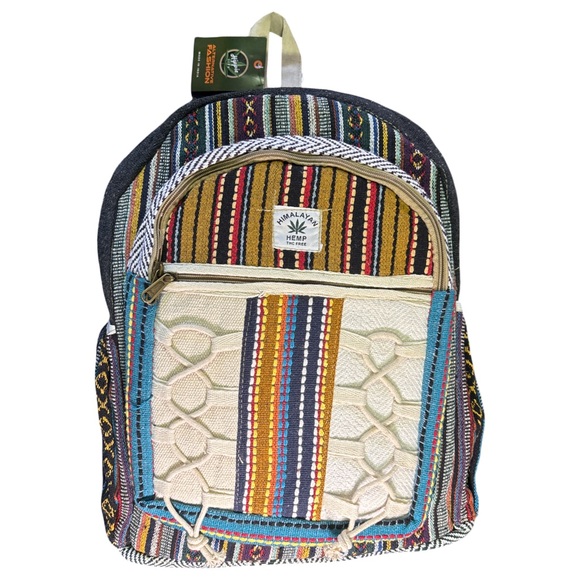 Himalayan Hemp | Bags | Himalayan Hemp Backpack Boho Woven Patchwork ...
